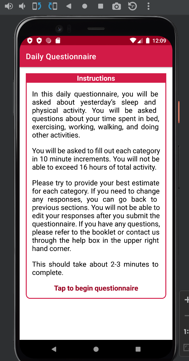 ADHI Daily Questionnaire Mobile App and Admin Dashboard / Daily Diary ...