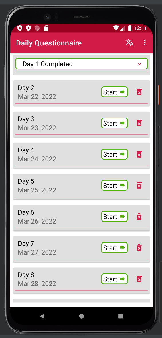 ADHI Daily Questionnaire Mobile App and Admin Dashboard / Daily Diary ...